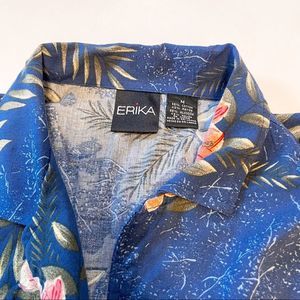 Erika | Tops | Vintage Erika Hawaiian Hibiscus Button Down Shirt M ...
